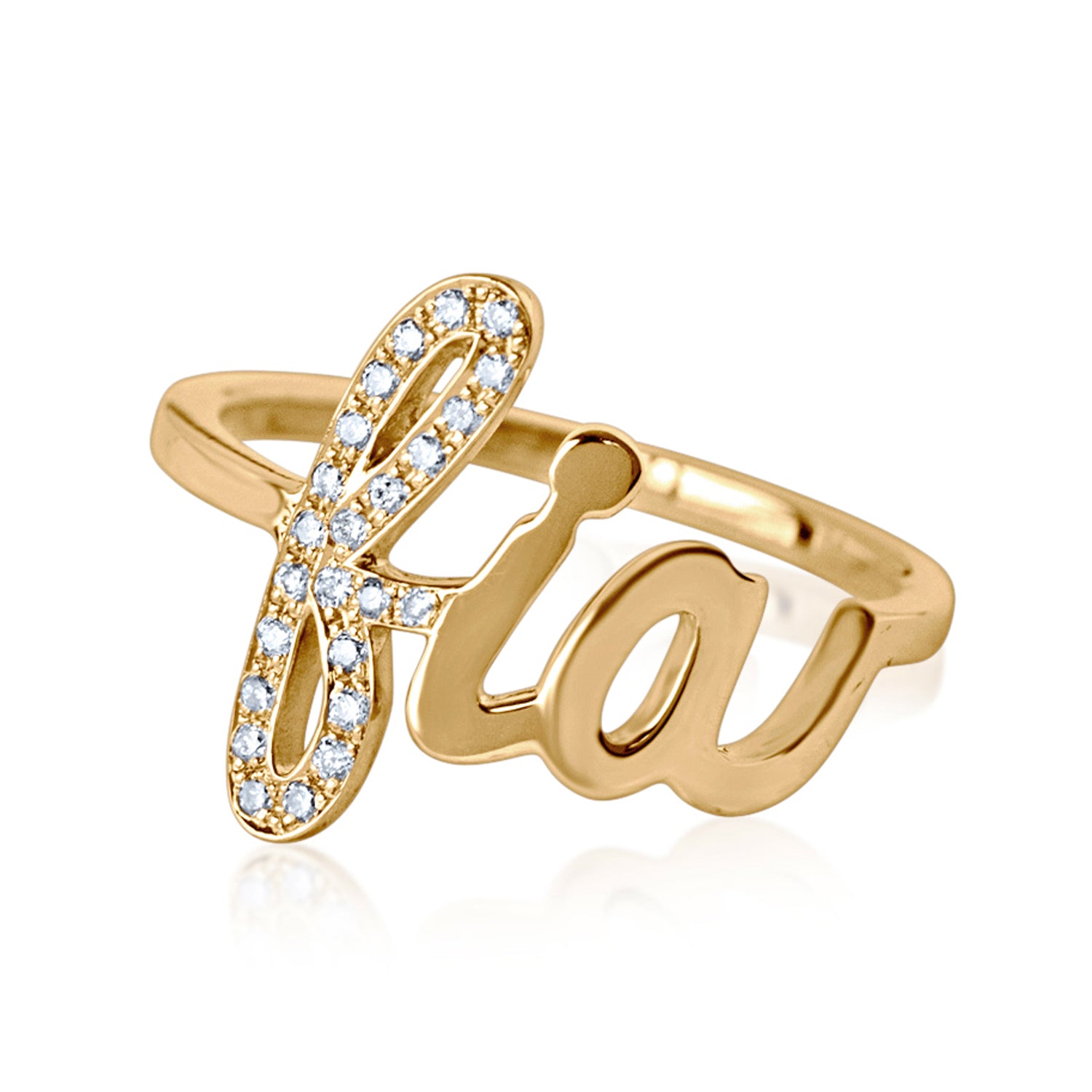 Diamond Initial Name Ring – Rimon Fine Jewelry